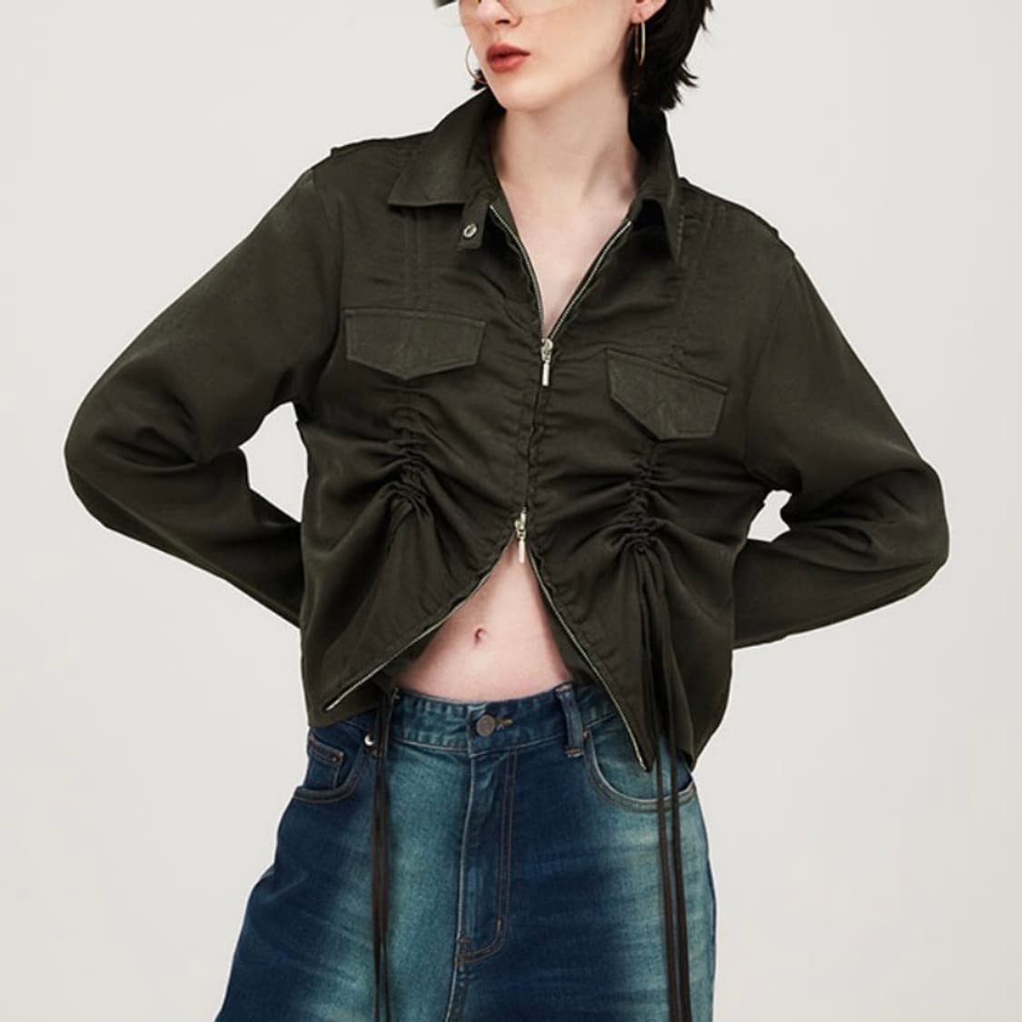 Kirsh Satin Shirring Jacket | 후루츠패밀리