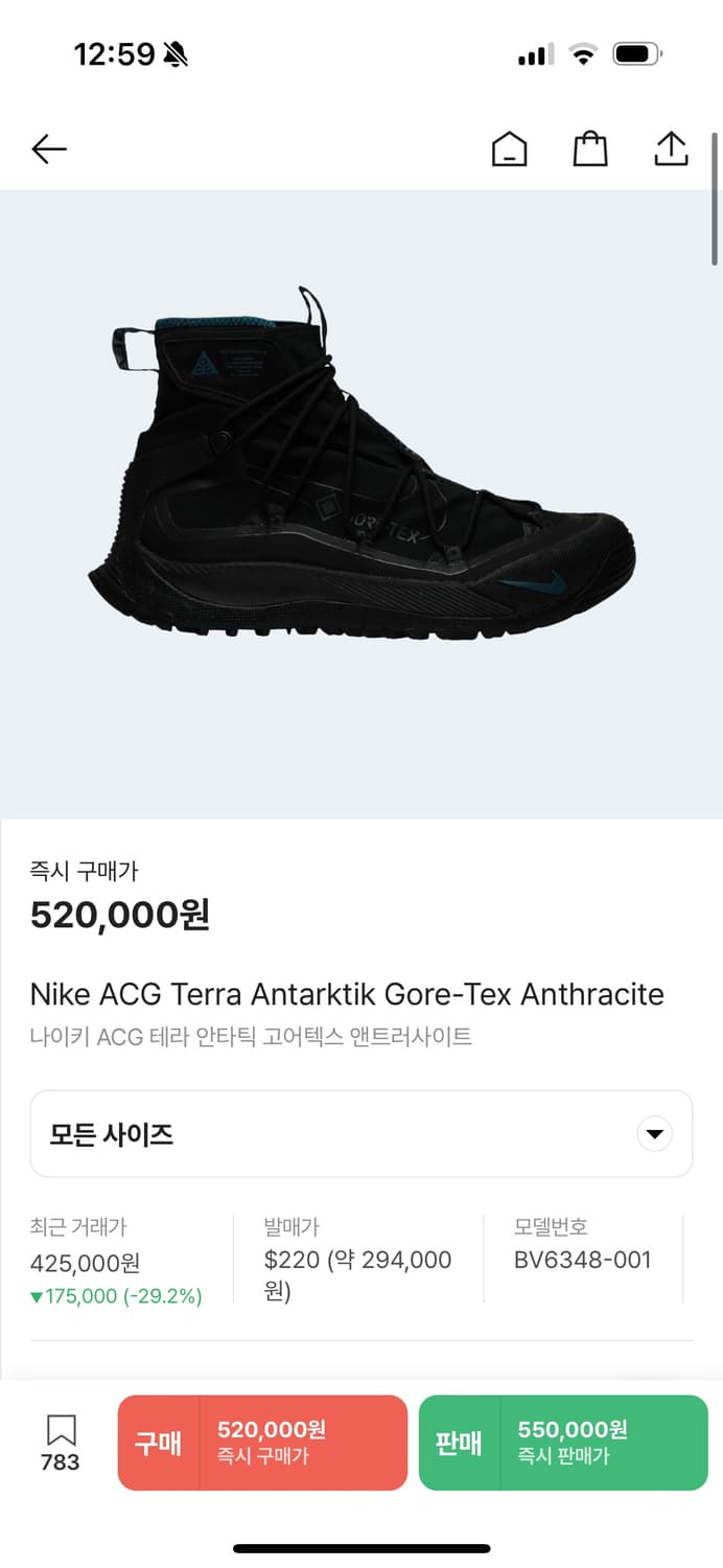 나이키 ACG 테라 안타틱 고어텍스 앤트러사이트 | 후루츠패밀리