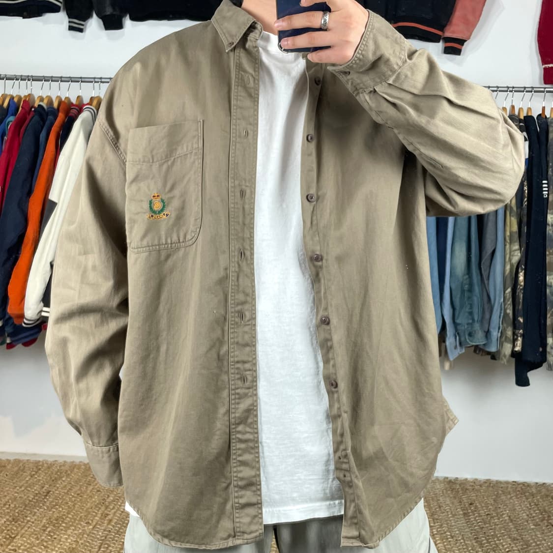 90s Chaps 챕스 랄프로렌 헤링본 버튼다운 셔츠 - 후루츠패밀리