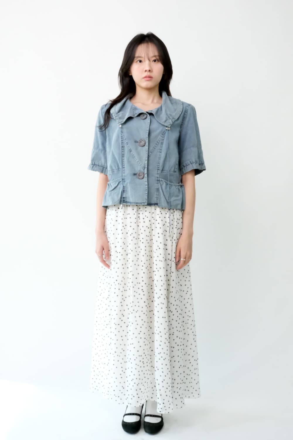 Denim String Collar Jacket | 후루츠패밀리