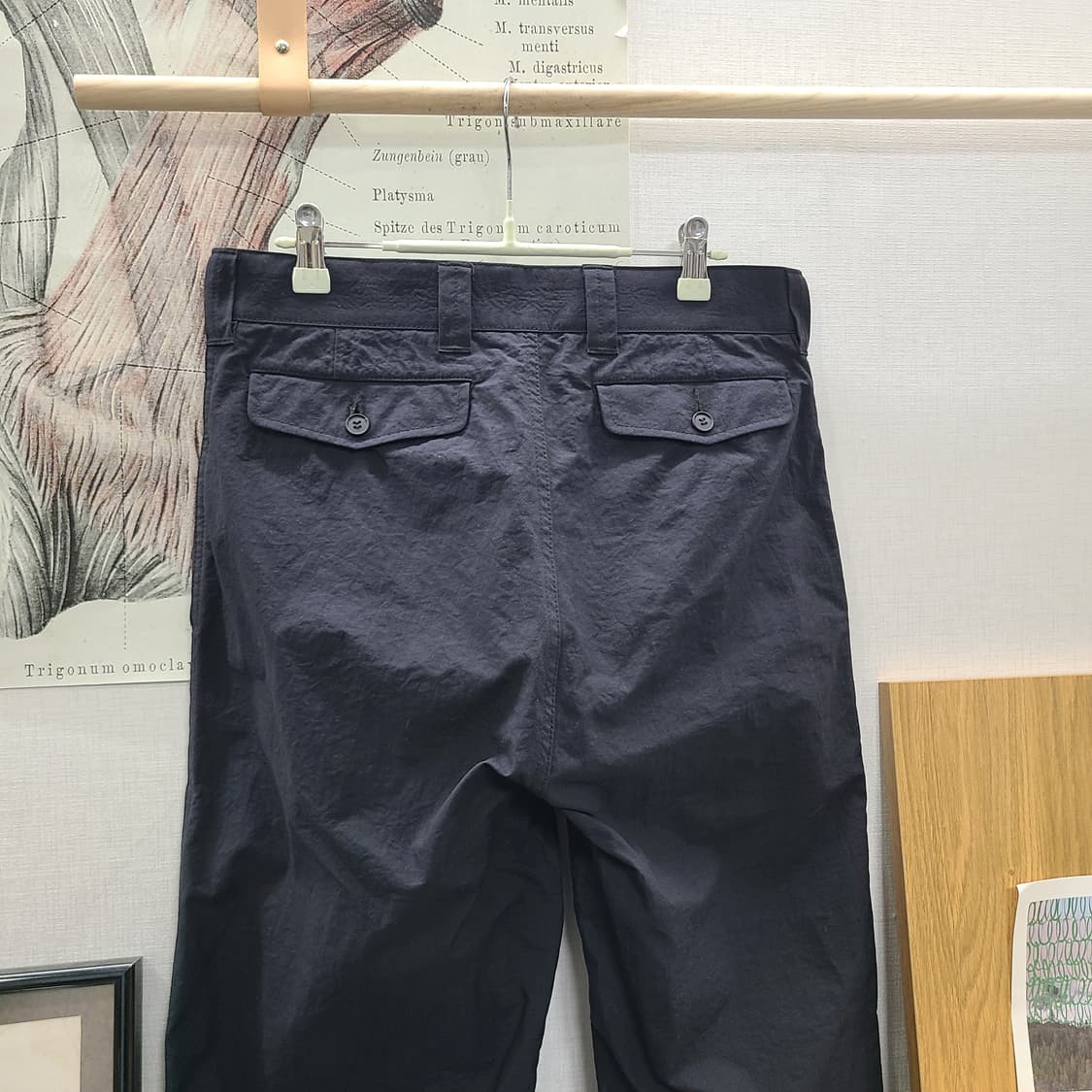 2021ss 꼼데가르송 옴므 나일론바지 슬랙스 팬츠 블 후루츠패밀리