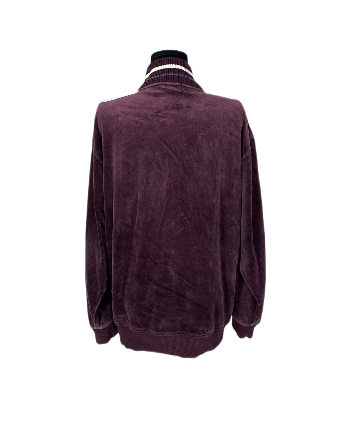 burgundy line velvet zip-up | 후루츠패밀리