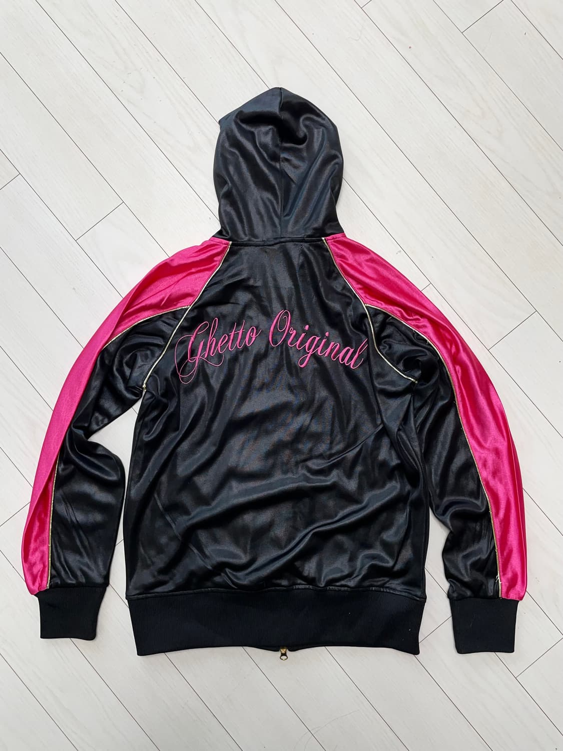 Ghetto Y2k pink&black hood | 후루츠패밀리