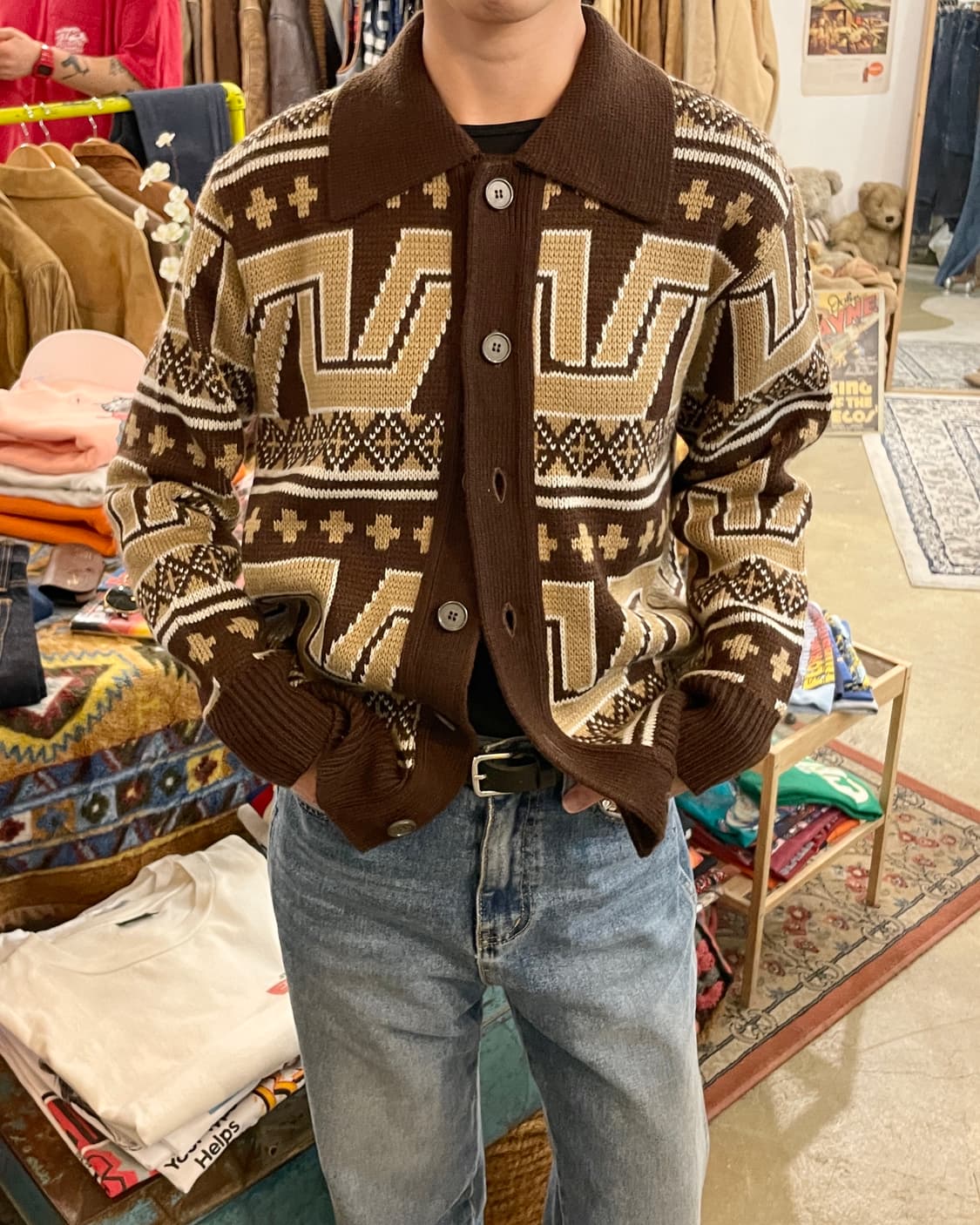 80s Ethnic Knitting jacket | 후루츠패밀리