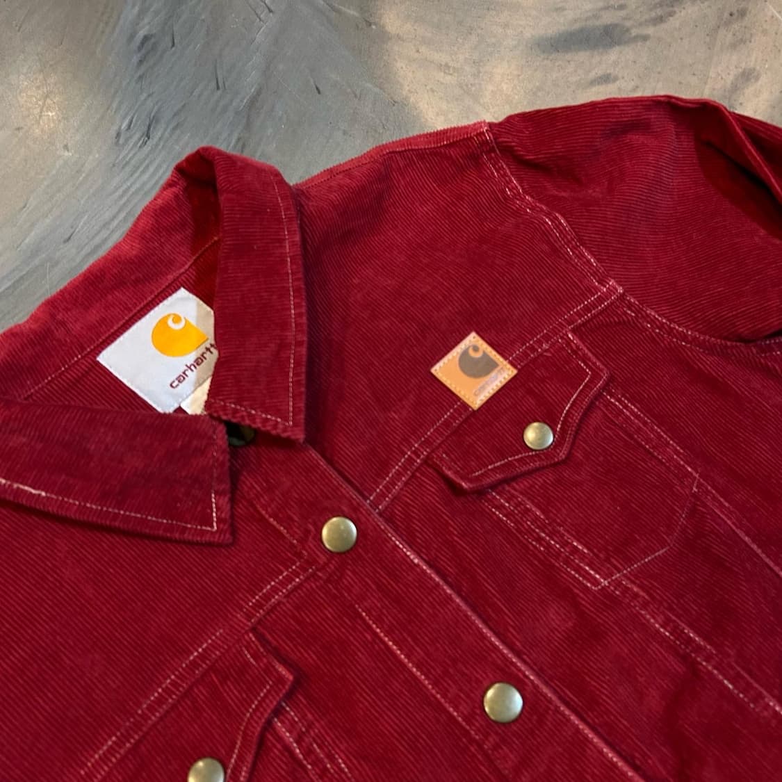Carhartt deep red corduroy jk | 후루츠패밀리