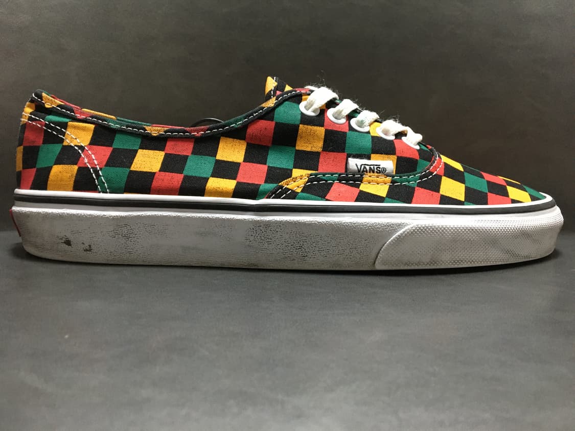 [265mm] 반스 어센틱 워시드팩 블랙 멀티 체커보드 | 후루츠패밀리