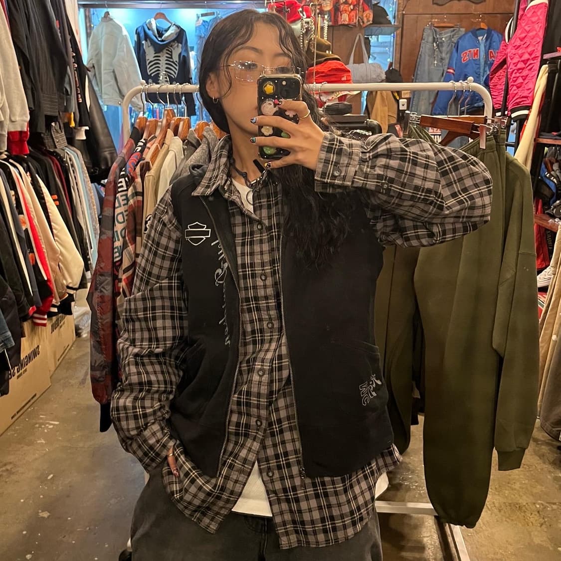 Harley Check Pattern Shirt | 후루츠패밀리