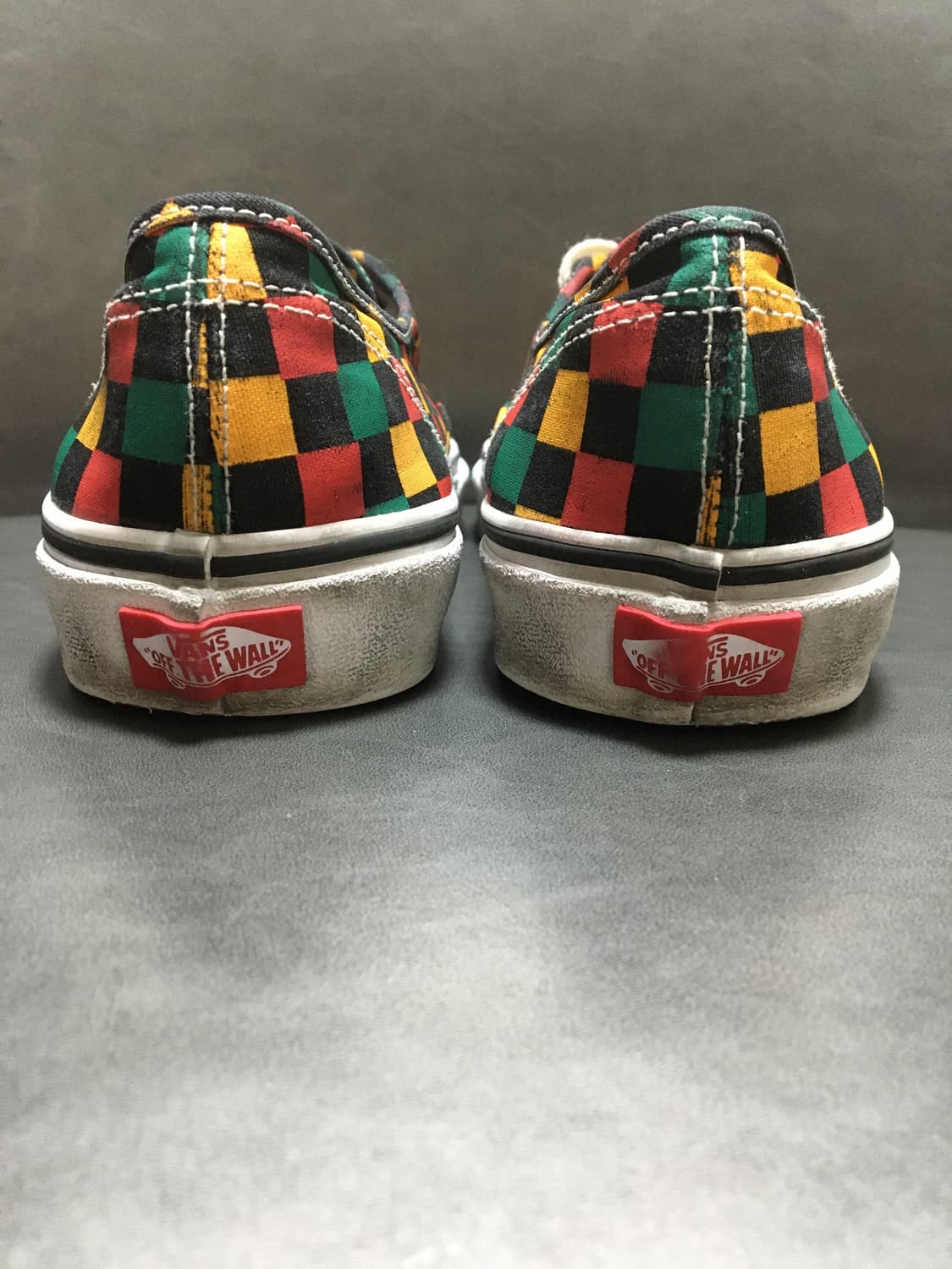 [265mm] 반스 어센틱 워시드팩 블랙 멀티 체커보드 | 후루츠패밀리