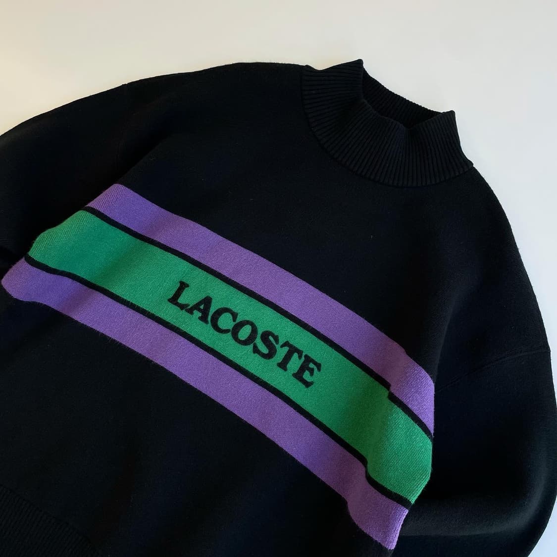 Lacoste 라코스테 신형 자수 스팰로고 하프넥 니 | 후루츠패밀리