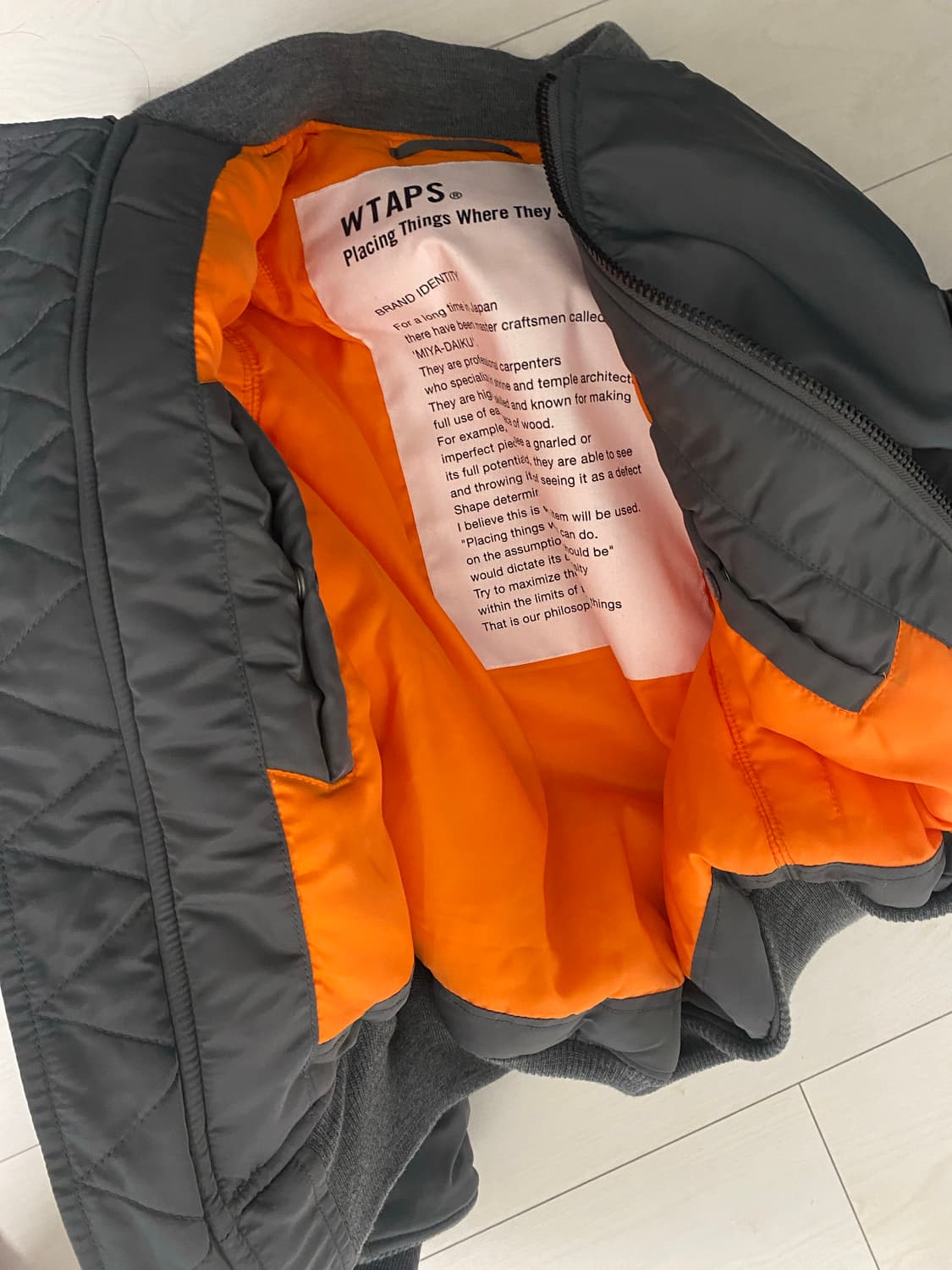 (S) Wtaps 더블탭스 ma1 타겟 봄버자켓 | 후루츠패밀리