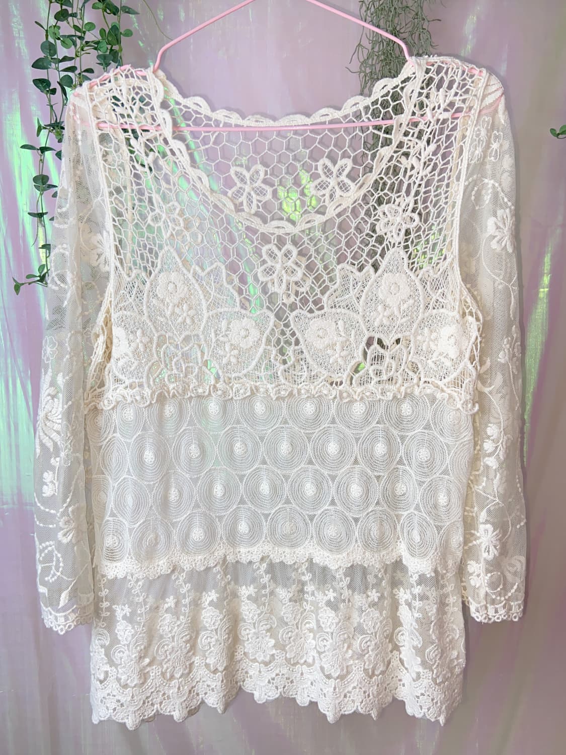 Crochet top • lace sk slip set | 후루츠패밀리