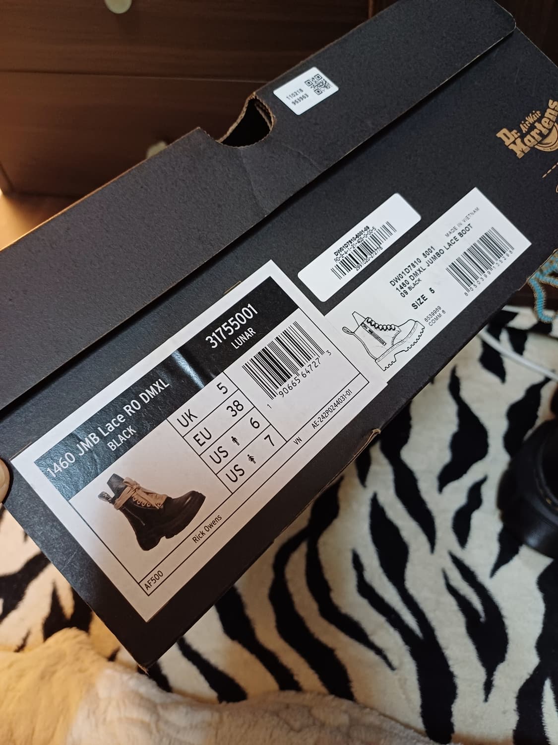 닥터마틴 X 릭오웬스 1460점보레이스 UK5 | 후루츠패밀리