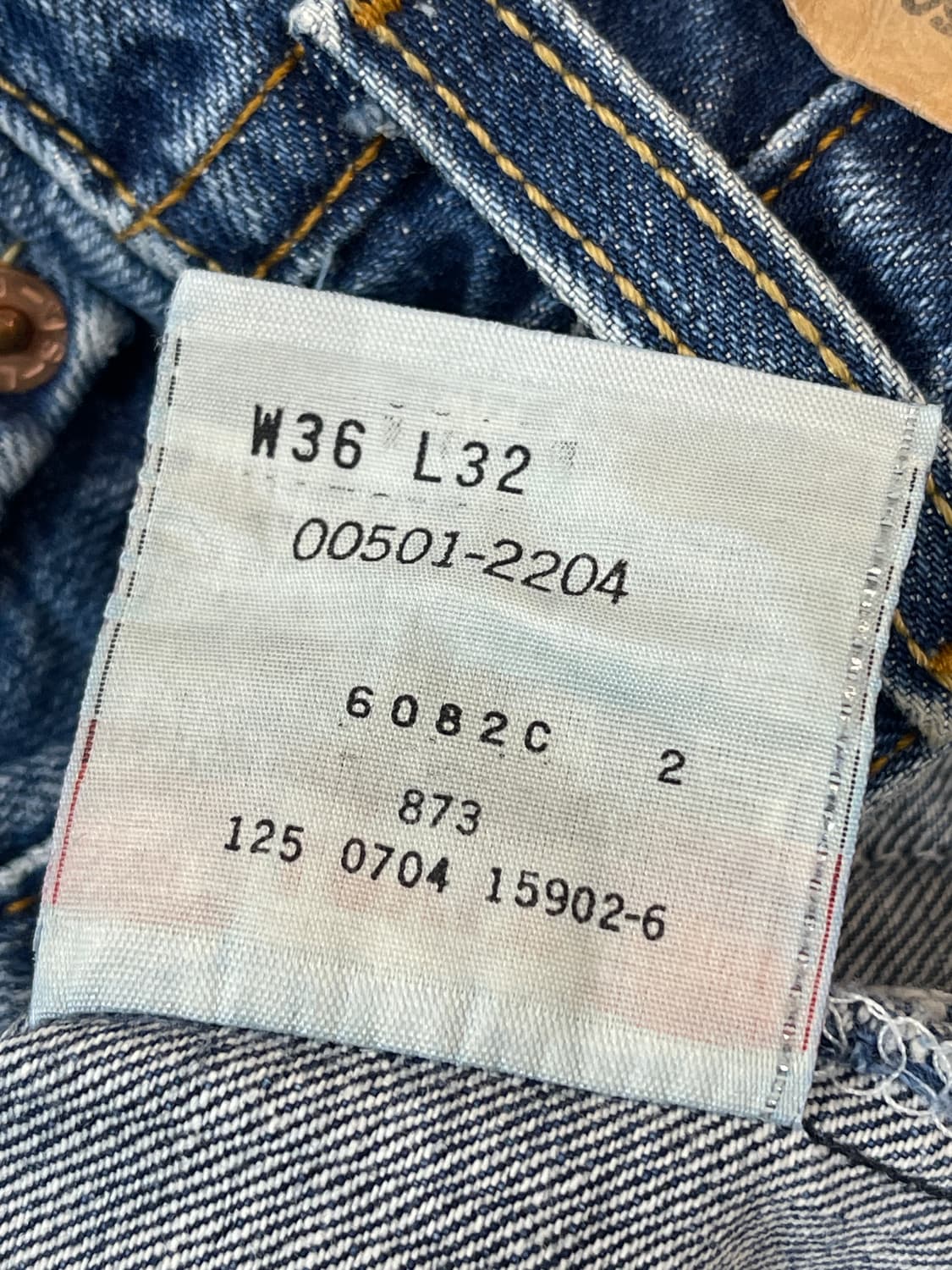 리바이스 501 중청바지 빈티지 워싱 데님팬츠 00s | 후루츠패밀리