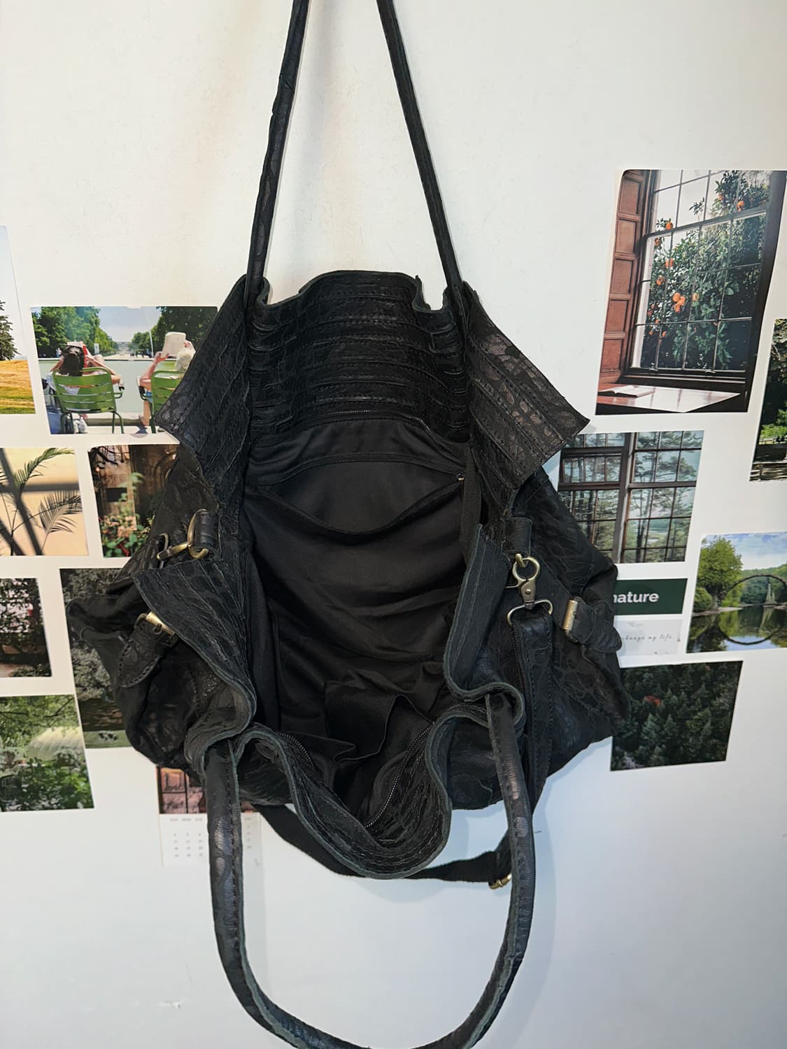 Black python leather big bag | 후루츠패밀리