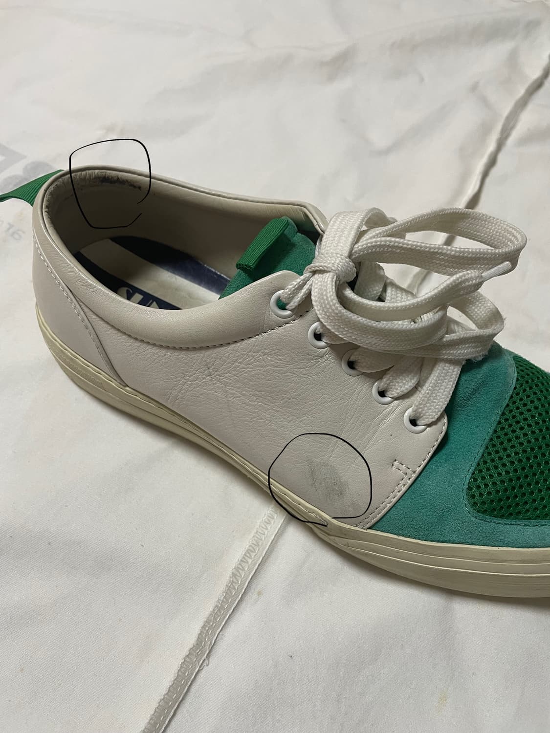 써네이🇮🇹18ss레이스업 스니커즈 그린/오프화이트 41(265~270 | 후루츠패밀리