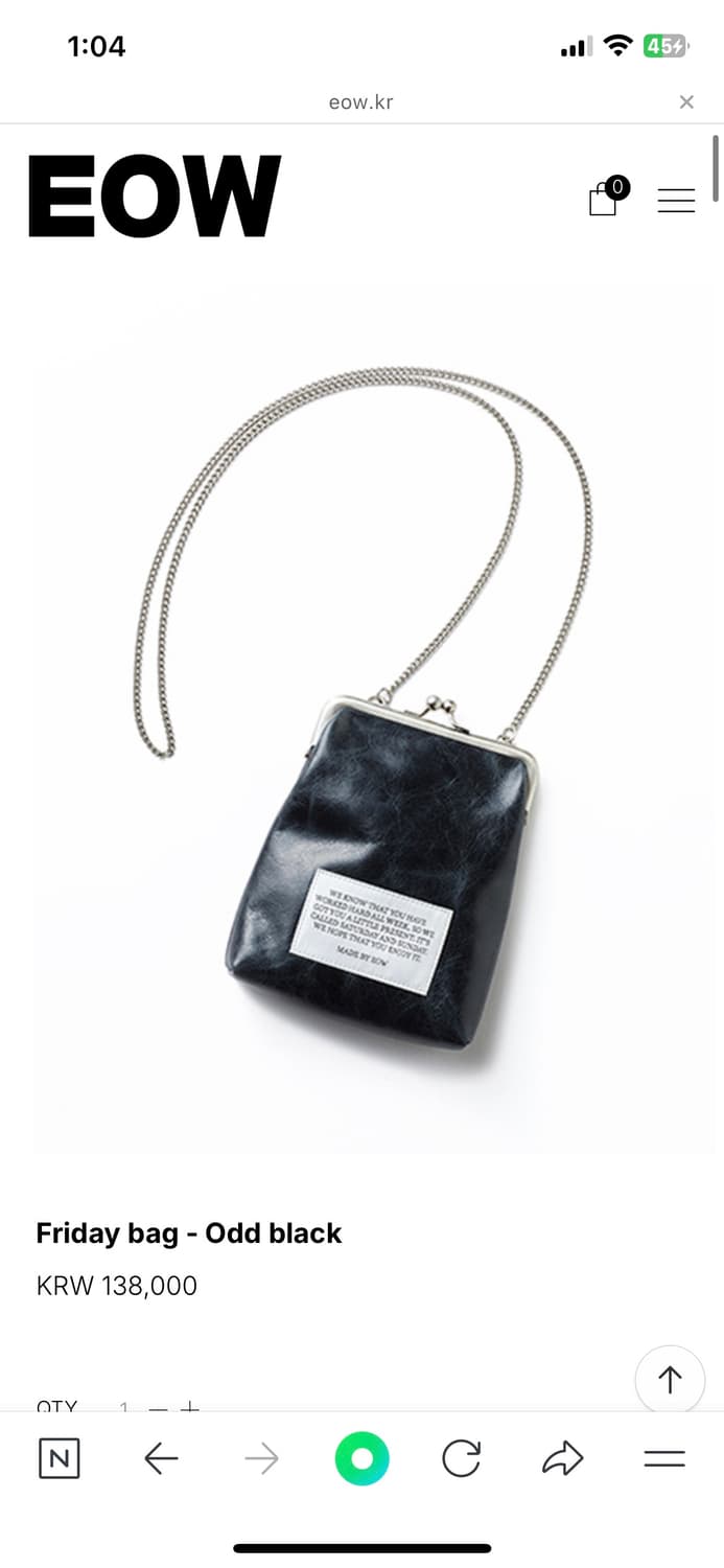 EOW friday bag 프라이데이백 블랙 | 후루츠패밀리