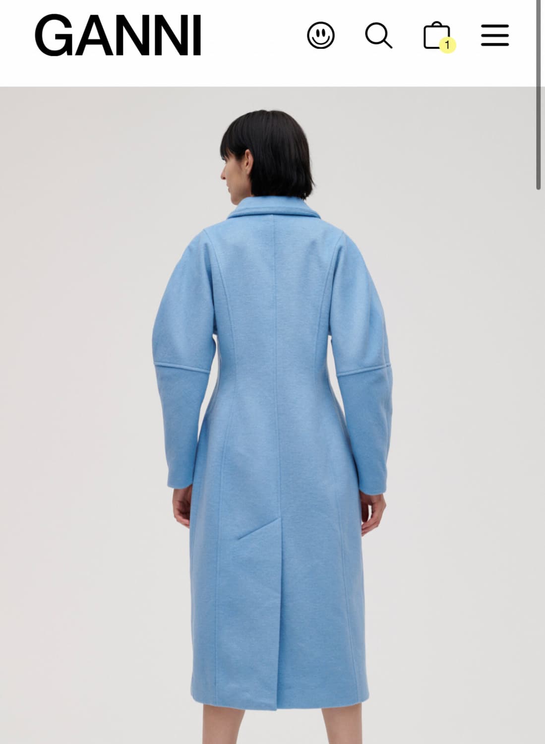 Ganni Wool curved fitted coat | 후루츠패밀리