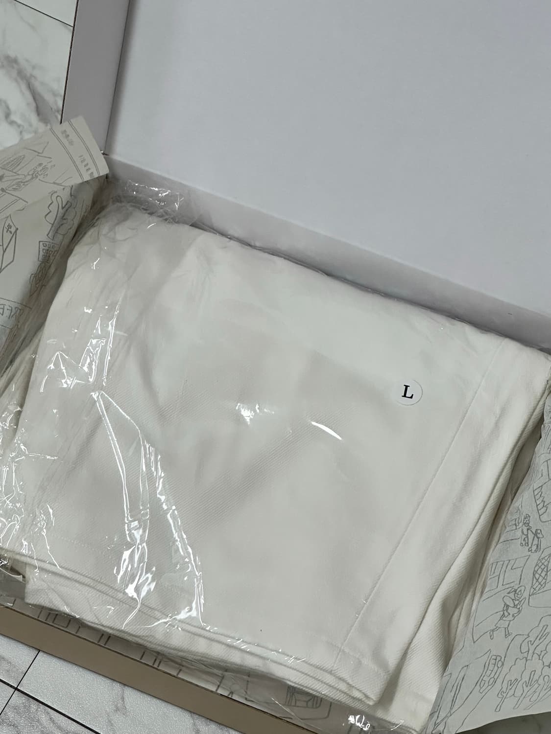 (새상품)Stu office 23fw 와이드 코튼 팬츠 크림 L사이즈 | 후루츠패밀리