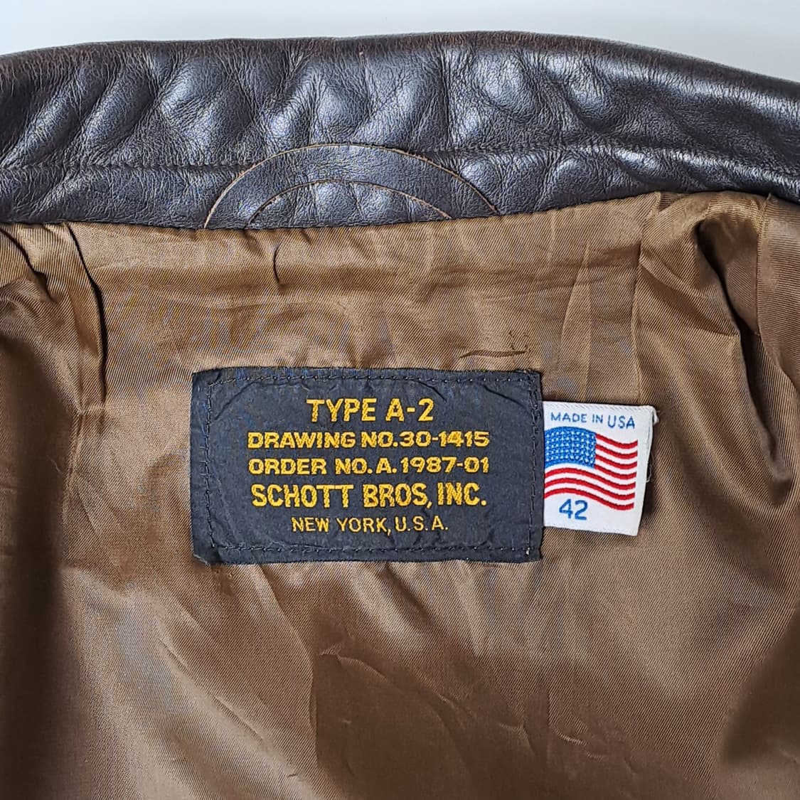 (택포)schott A-2 가죽 자켓 42사이즈 | 후루츠패밀리