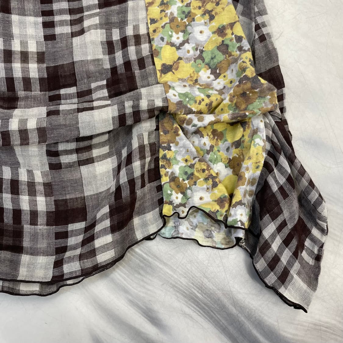 vintage flower check blouse | 후루츠패밀리