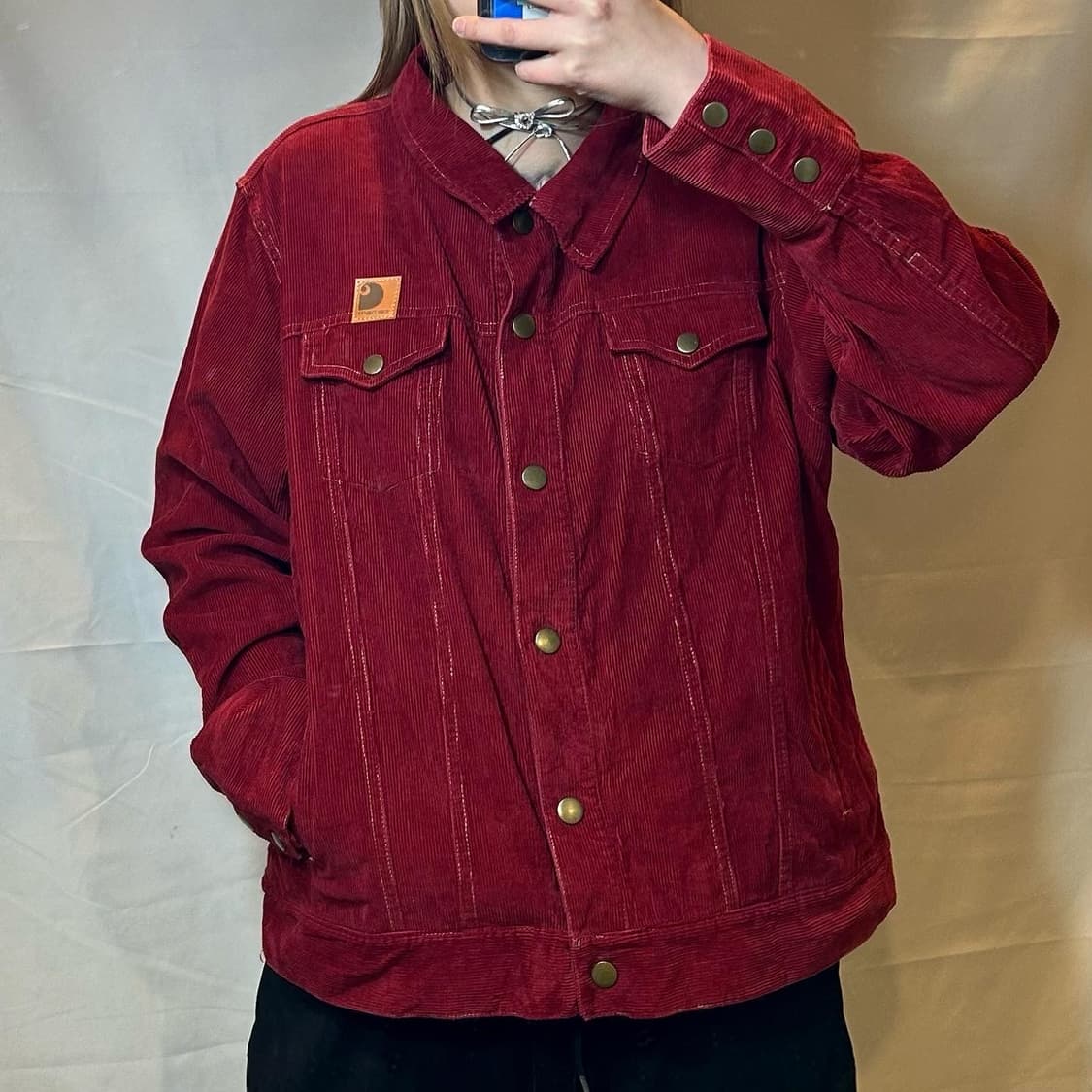 Carhartt deep red corduroy jk | 후루츠패밀리